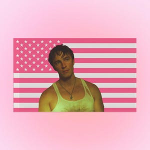 Rafe Cameron Drew Starkey Pink USA Tapestry Flag, Gift for Outer Banks ...