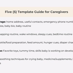 FULLY EDITABLE or Print to Fill in Babysitter's Guide for Care of ...