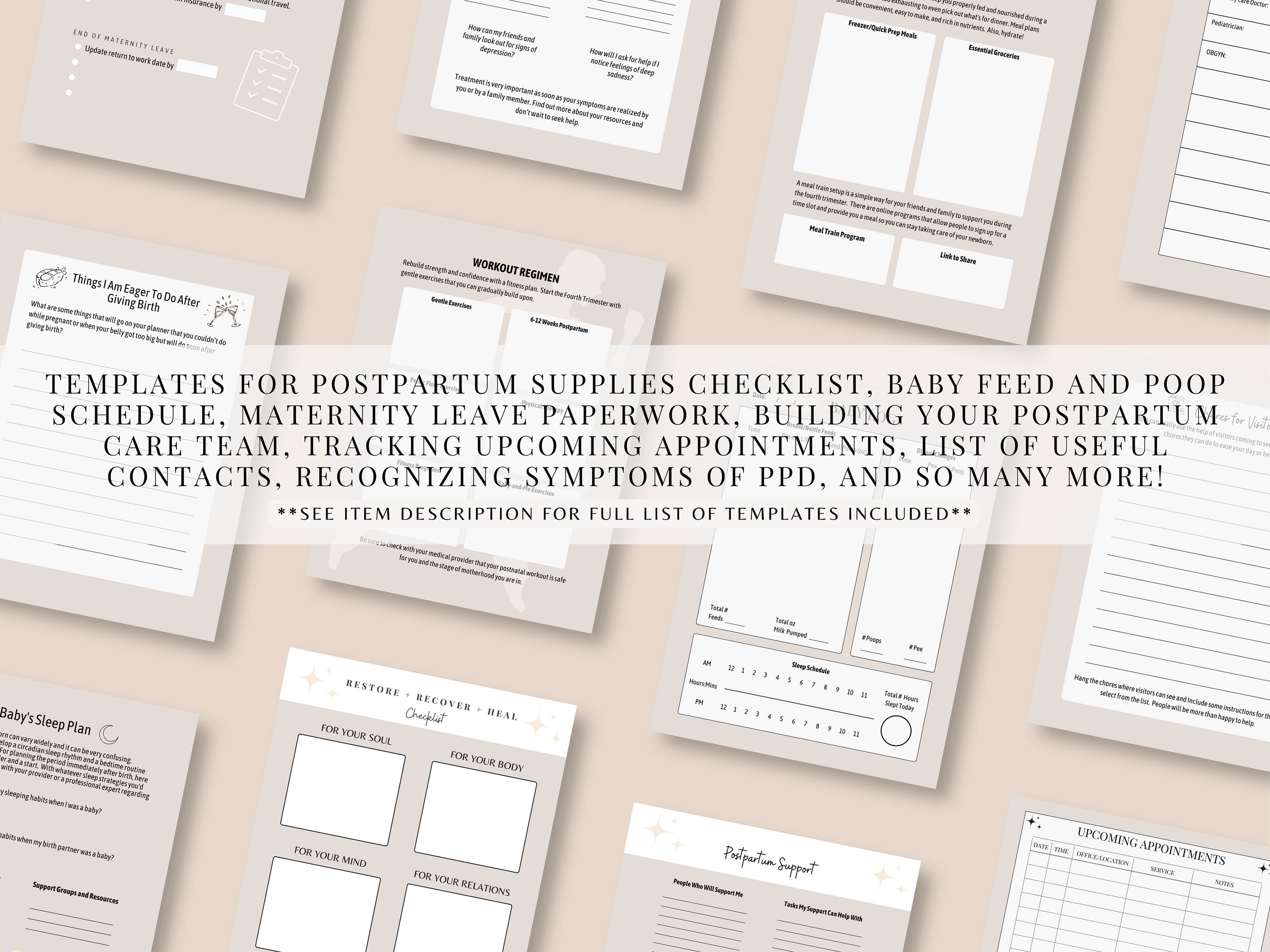 Pregnant Mama's Guided Postpartum Daily Planner, Fourth Trimester, Baby ...