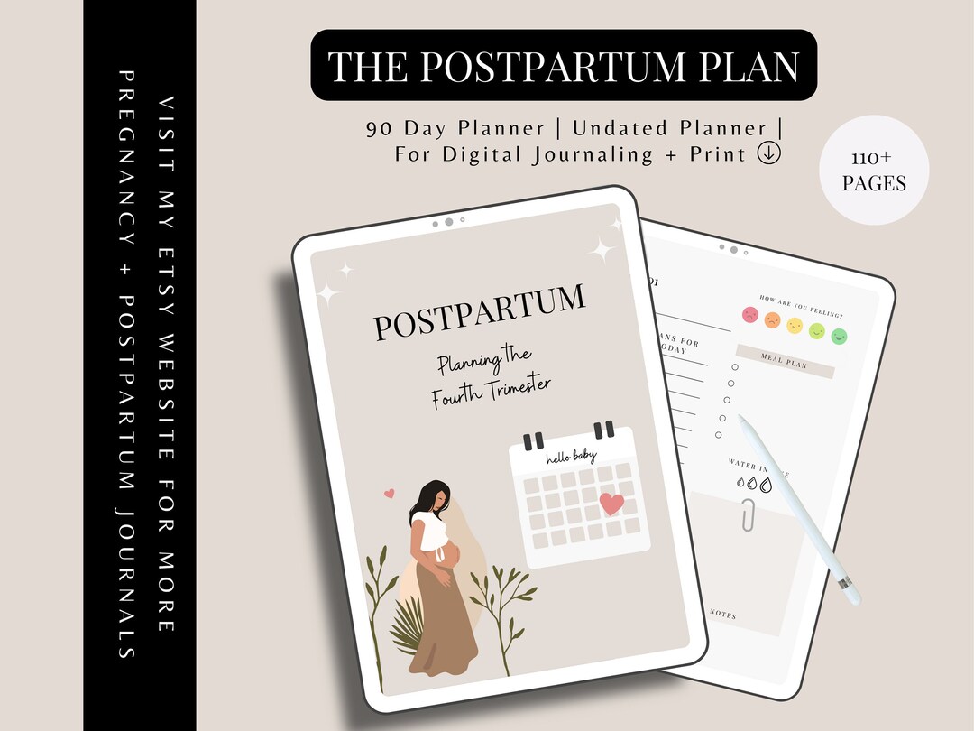 Pregnant Mama's Guided Postpartum Daily Planner, Fourth Trimester, Baby ...
