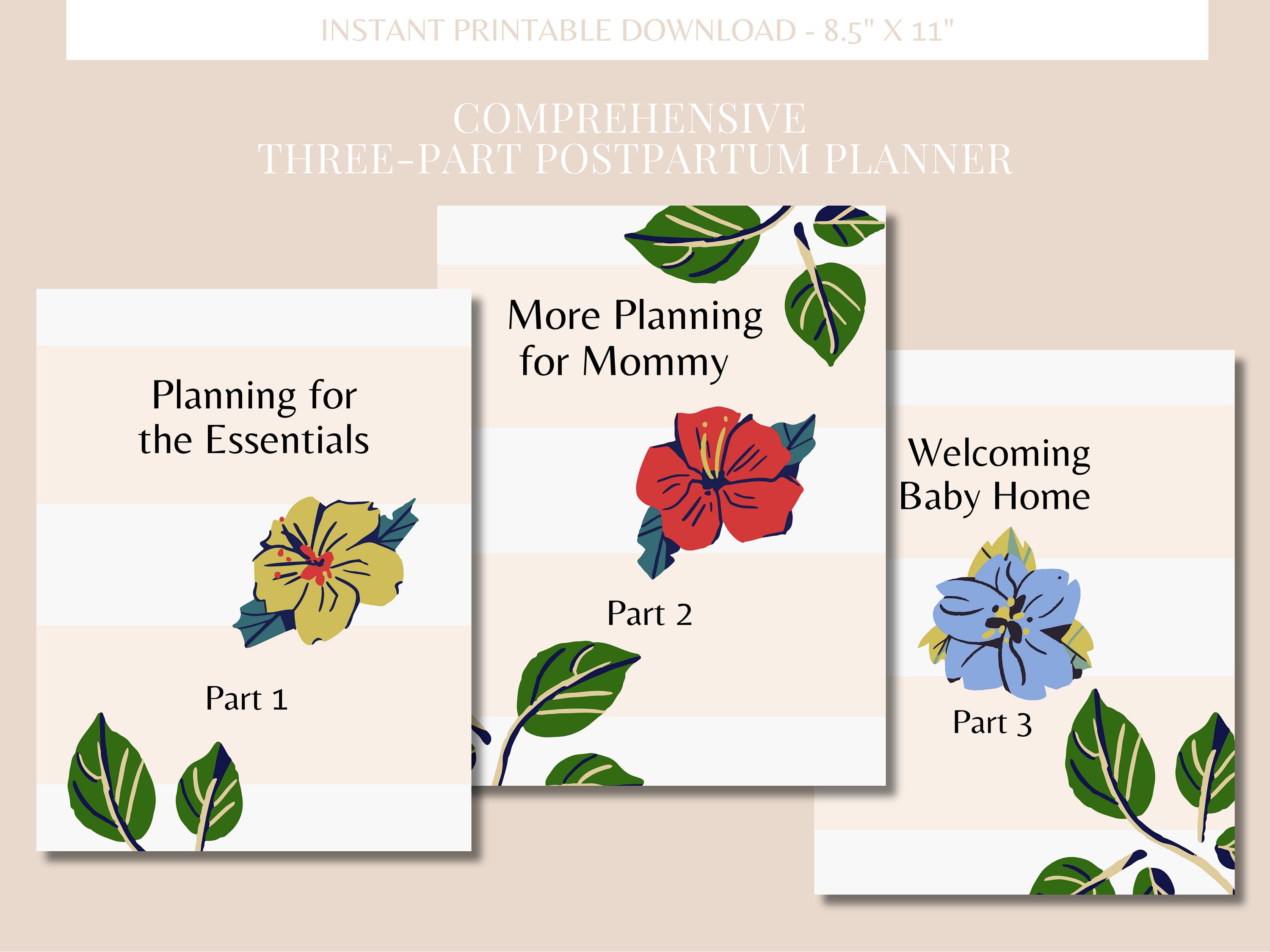 Pregnant Mama's Guided Postpartum Daily Planner, Fourth Trimester, Baby ...