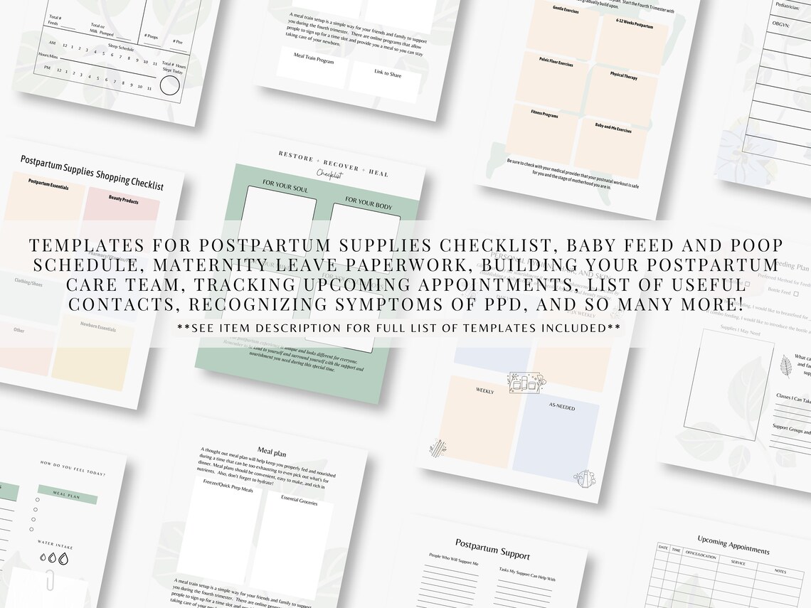 Pregnant Mama's Guided Postpartum Daily Planner, Fourth Trimester, Baby ...