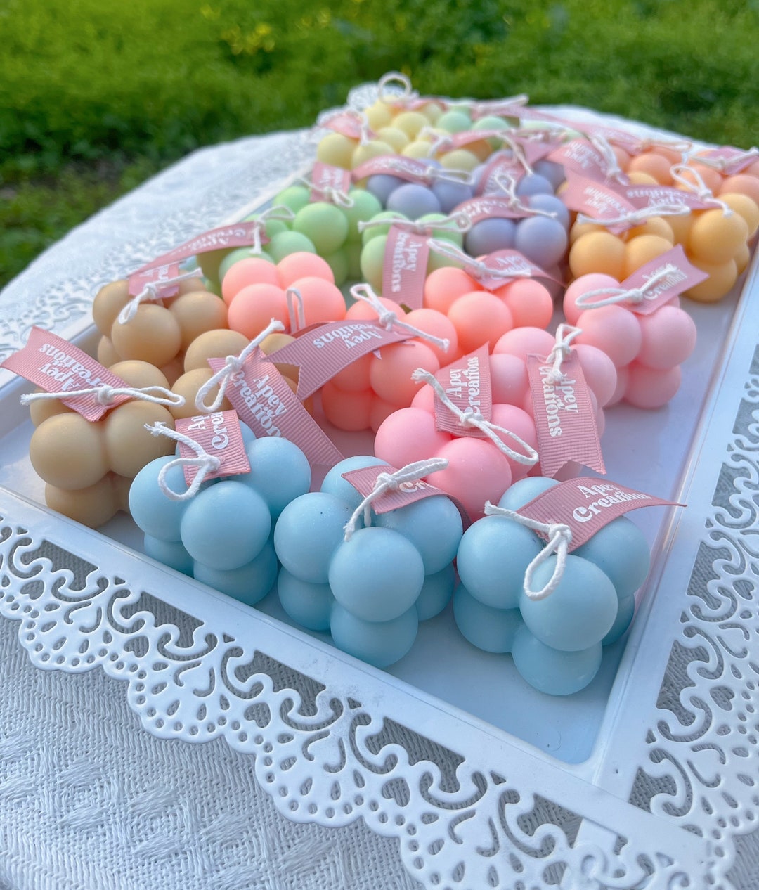 Set of 4 Mini Bubble Candle L Milk Tea Bubble Candles Cute Gifts Soy ...