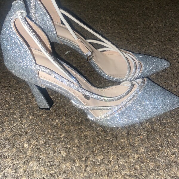 Silver Glitter Pumps - Etsy