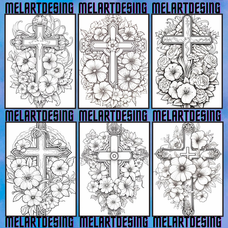 Holy Cross Coloring Pages Set of 50 Printable Pages, Coloring Book for ...