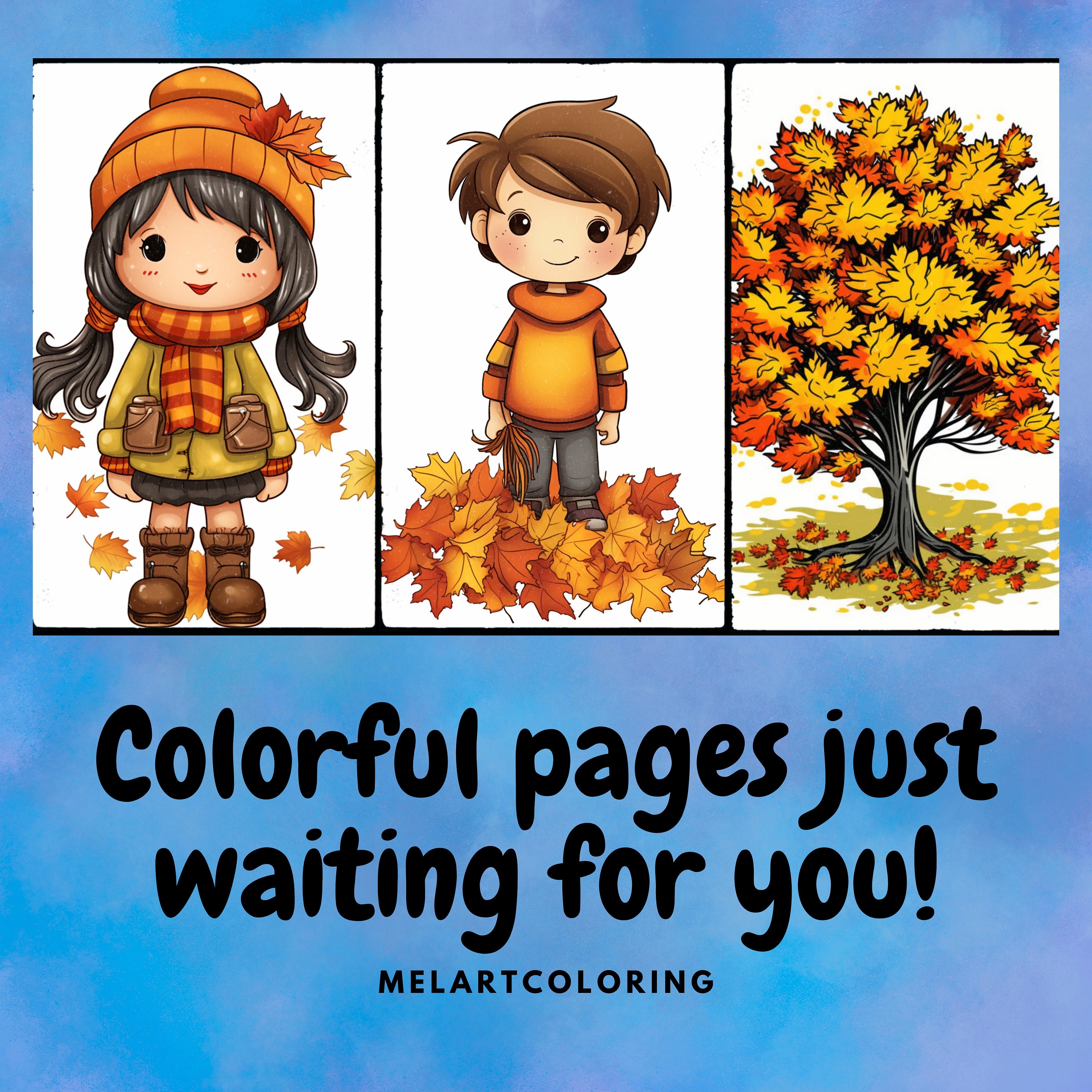 Autumn Season Coloring Pages Set of 19 Printable Pages, Coloring Book ...