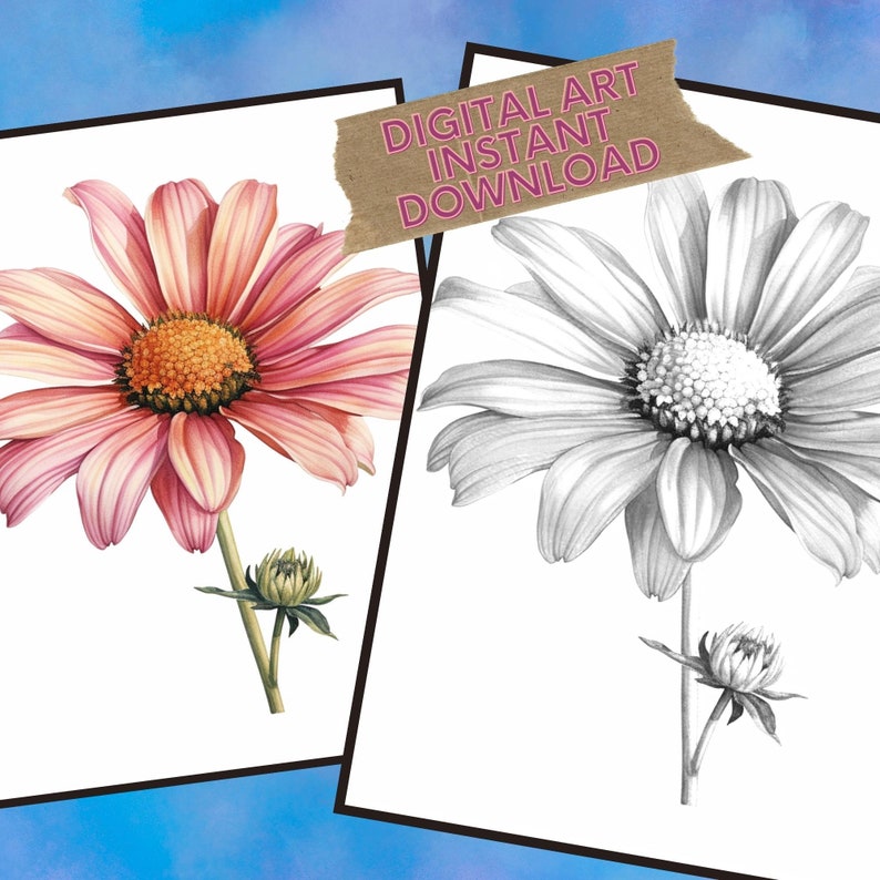 Flower Garden Coloring Pages - Set of 32 Printable Pages, Coloring Book ...