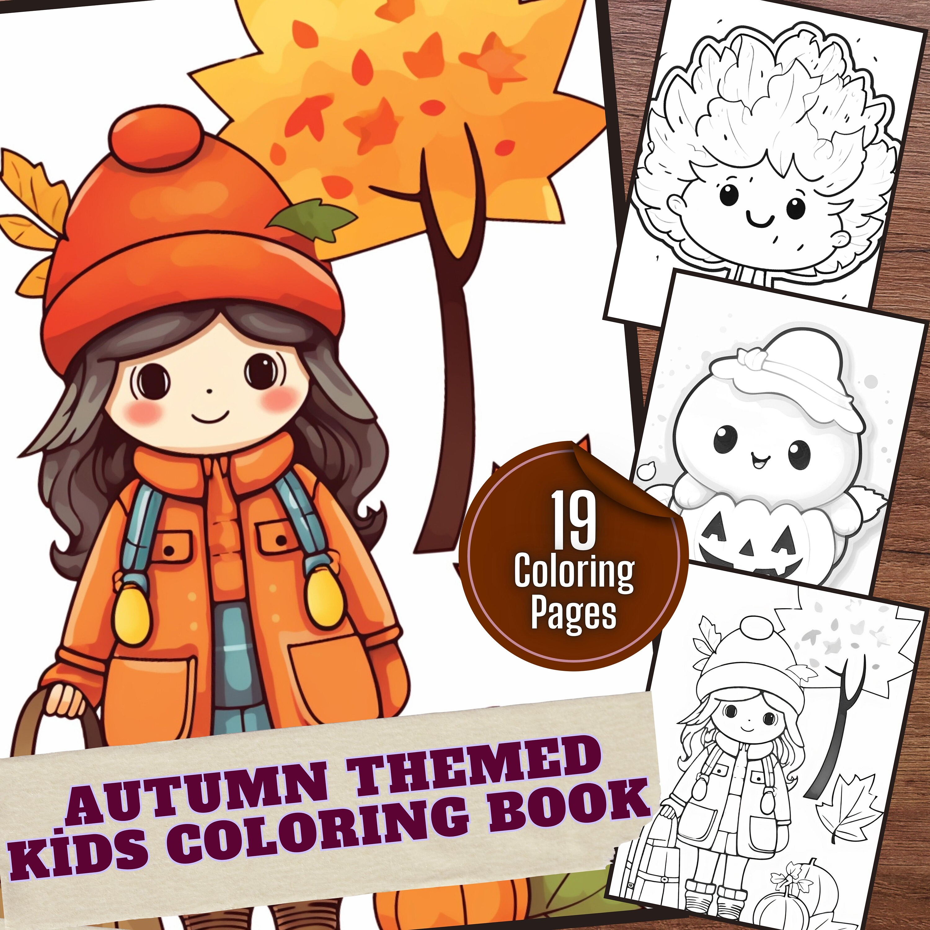 Autumn Season Coloring Pages Set of 19 Printable Pages - Etsy