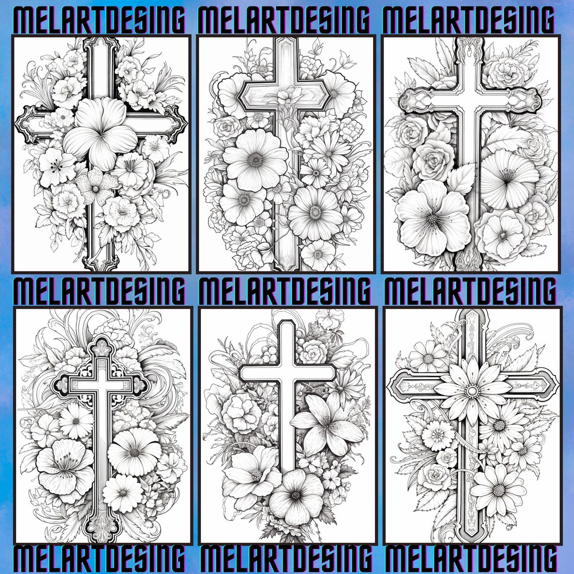 Holy Cross Coloring Pages Set of 50 Printable Pages, Coloring Book for ...