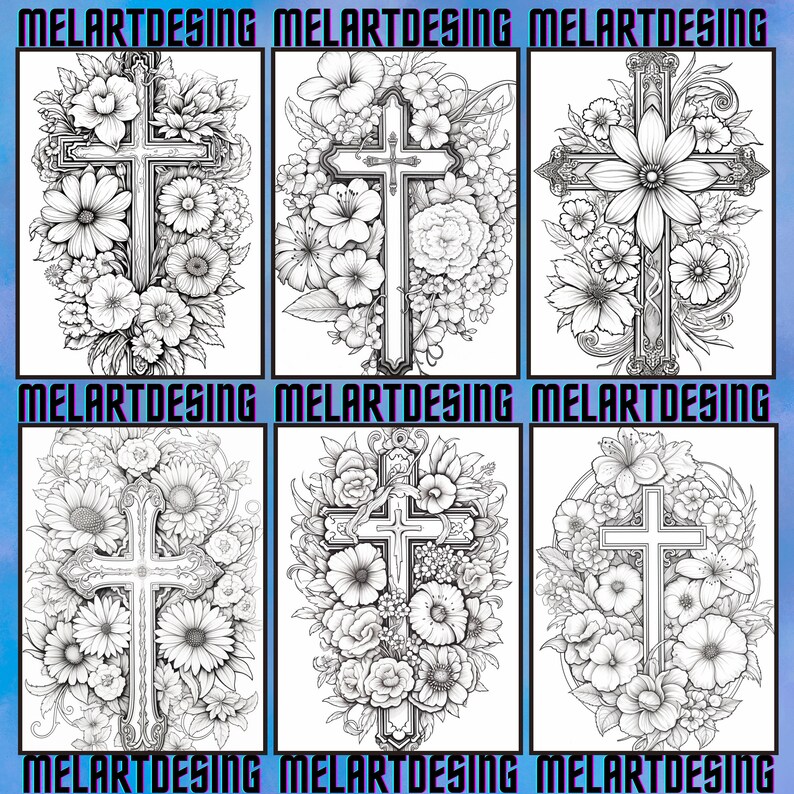 Holy Cross Coloring Pages Set of 50 Printable Pages, Coloring Book for ...