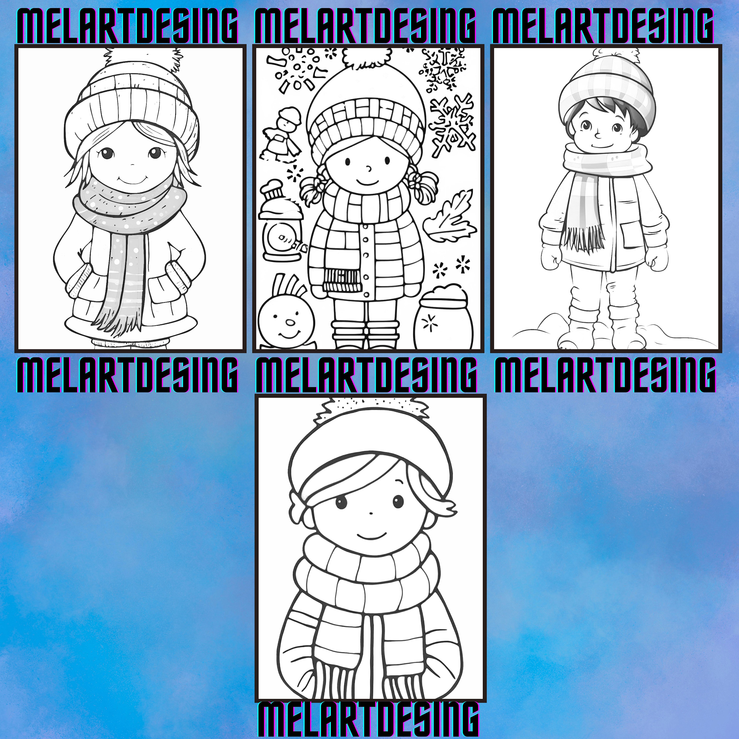 Winter Season Coloring Pages Set of 15 Printable Pages, Coloring Book ...