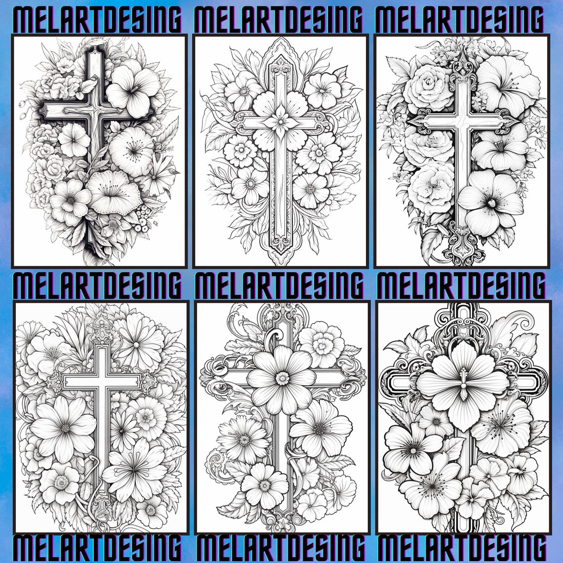 Holy Cross Coloring Pages Set of 50 Printable Pages, Coloring Book for ...