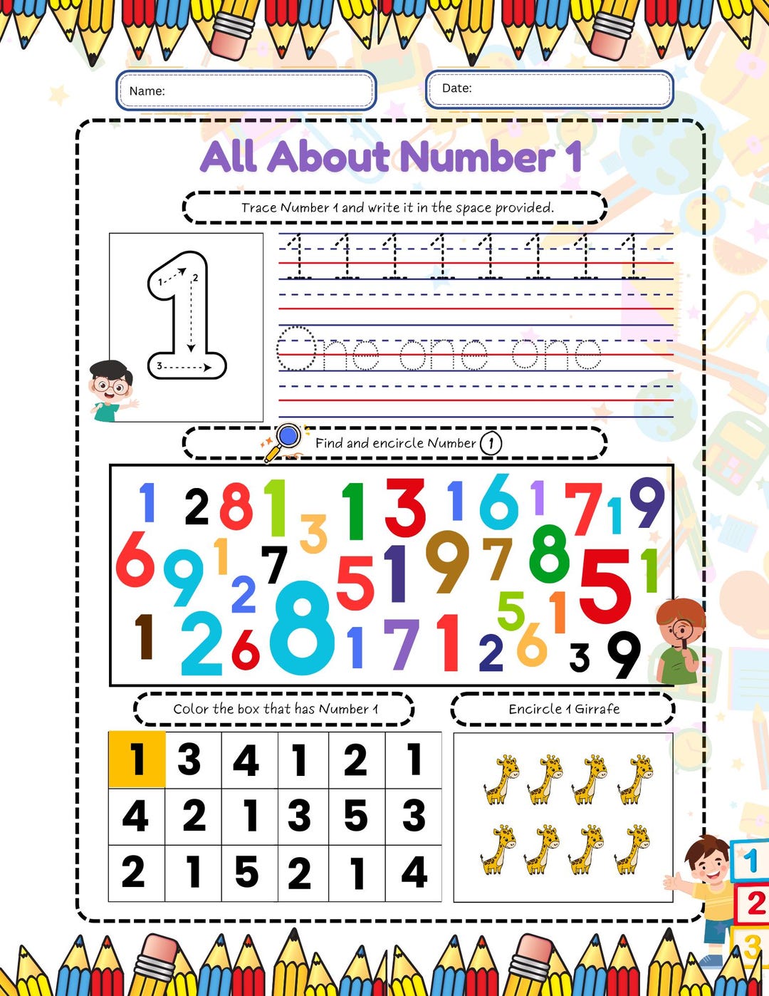 PRINTABLE Numbers 1 to 10 Adventure: Fun Activities for Number Learning ...