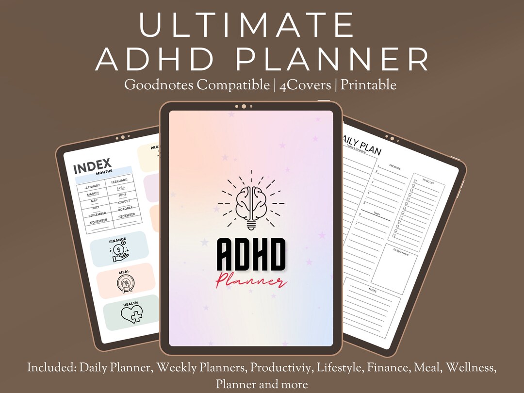 ADHD Digital Planner for Ipad, Goodnotes Android. Adult ADHD Daily ...