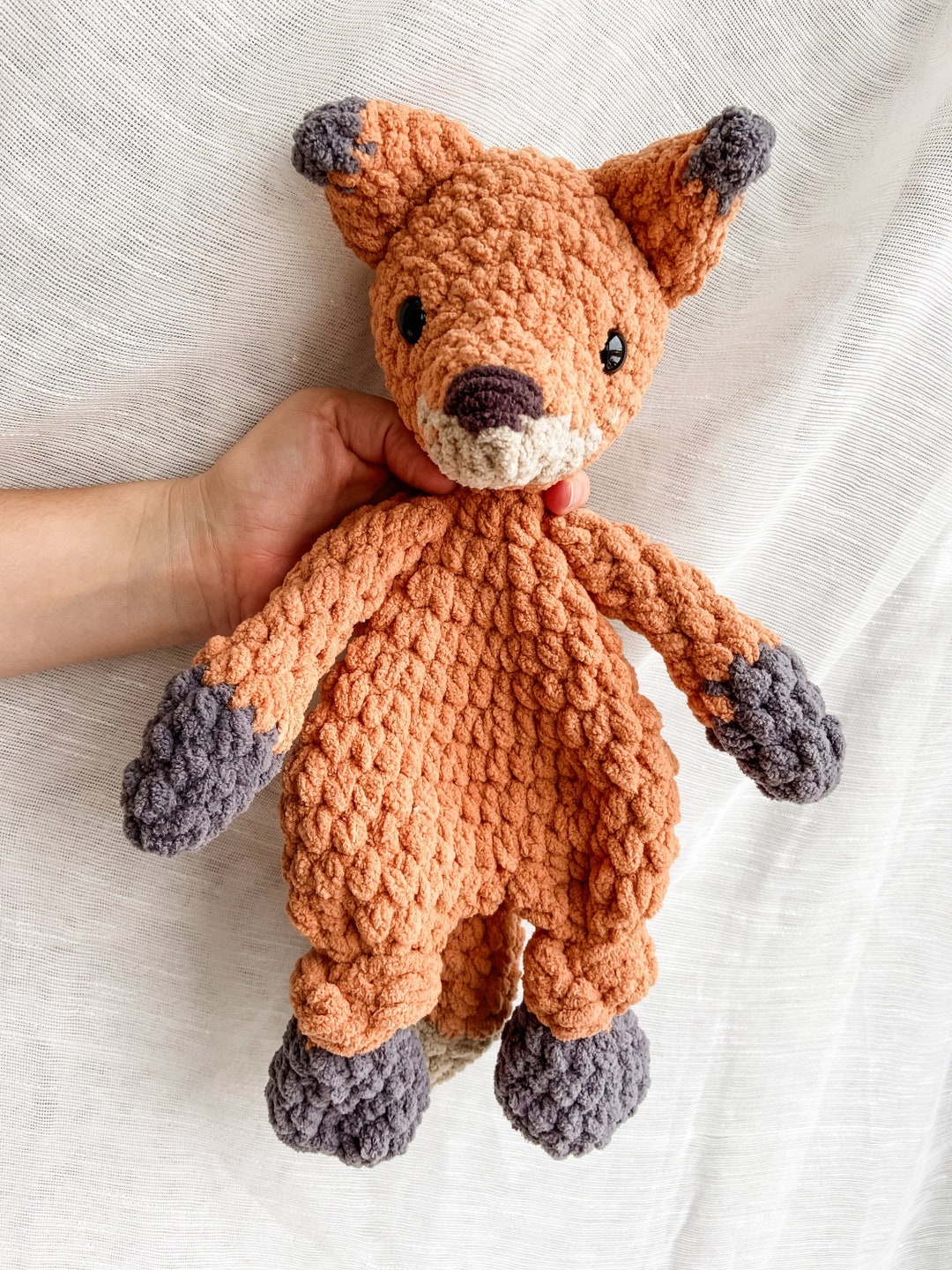 Crochet Fox Knotted Lovey - Etsy
