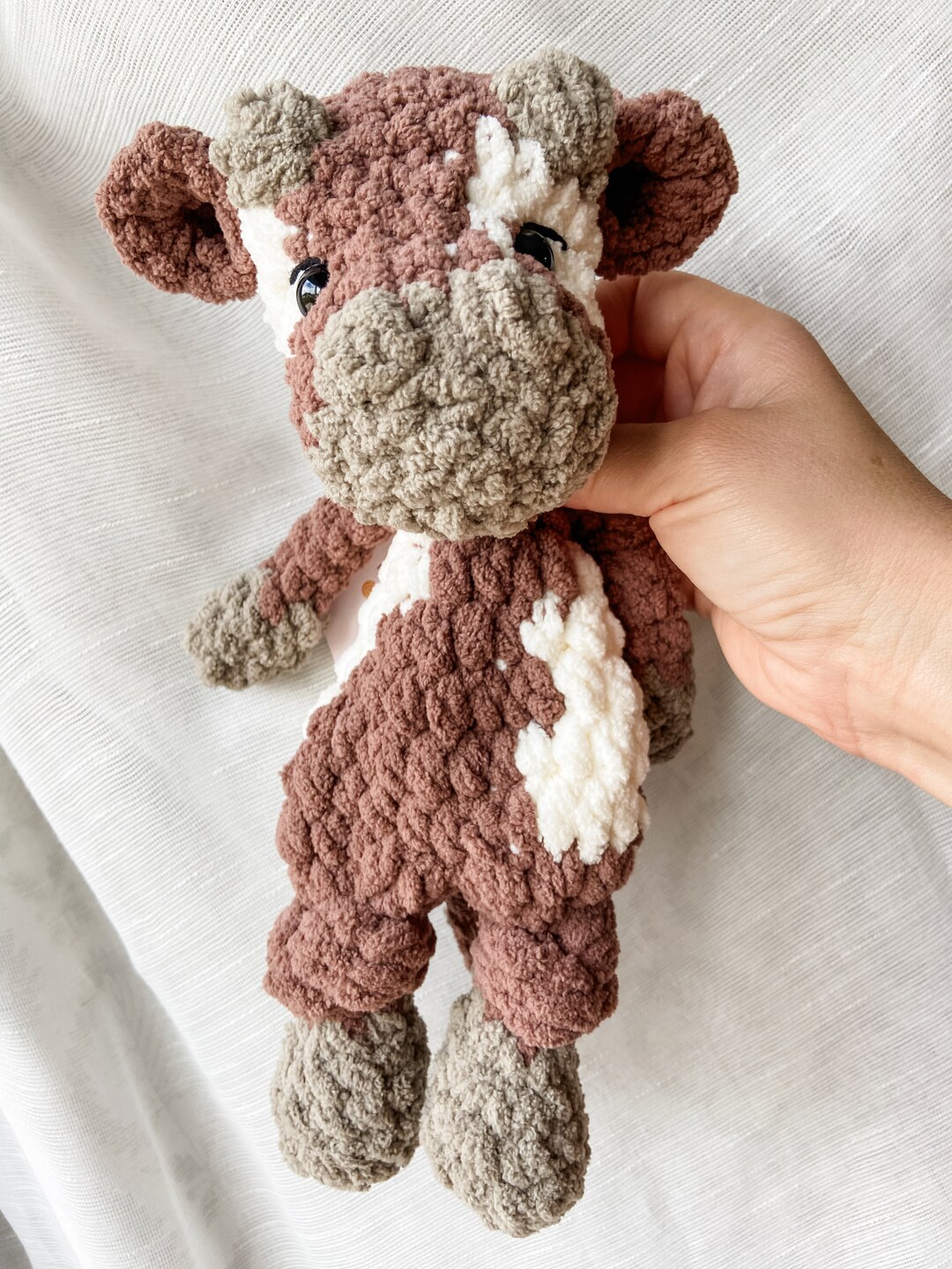 Mini Crochet Cow Knotted Lovey - Etsy