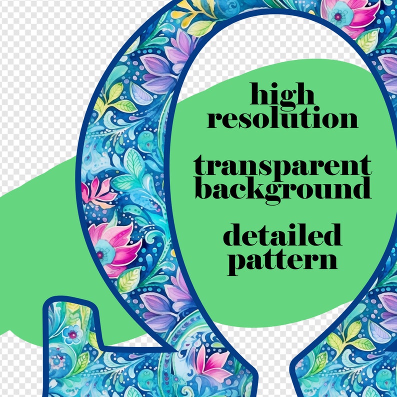 Watercolor Paisley Greek Alphabet, Transparent PNG Bundle for Custom ...