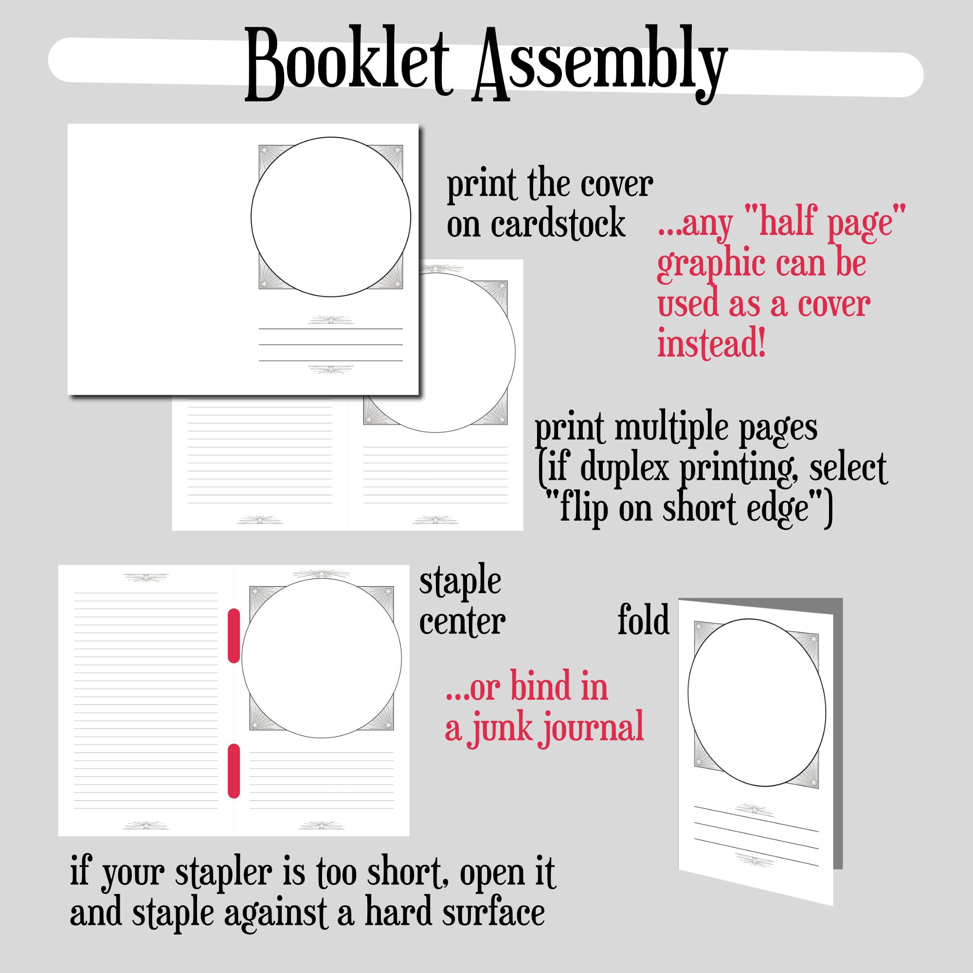 Printable Story Paper Booklet, Lined Half Paper With Space for Drawing ...