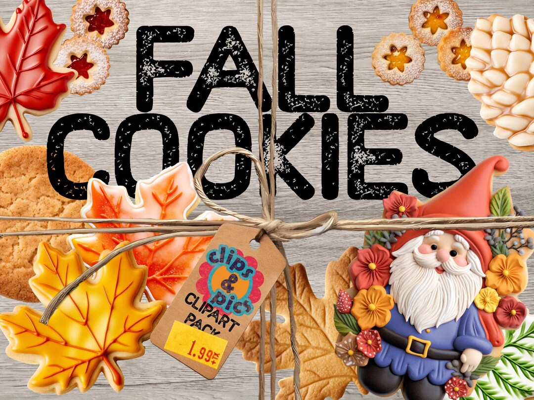 Fall Cookie Clip Art, Transparent Background PNG Files, Photorealistic ...