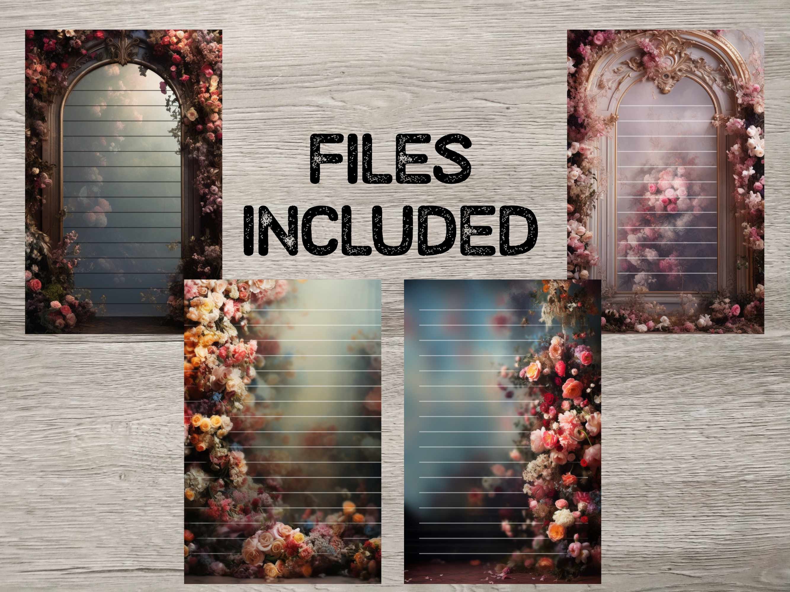 Printable Note Paper 5.5 by 8.5 Inch Pages, Digital Download Notepaper ...