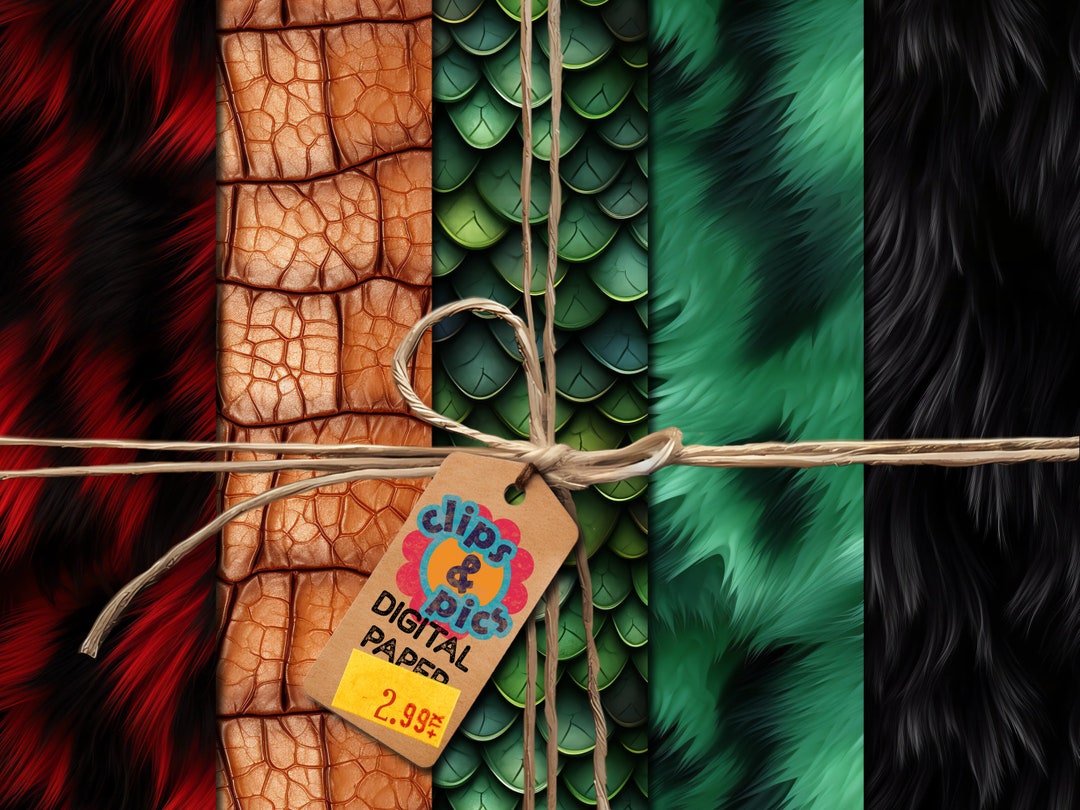 Monster Digital Paper Patterns, Printable 12x12 Pages With Scales and ...