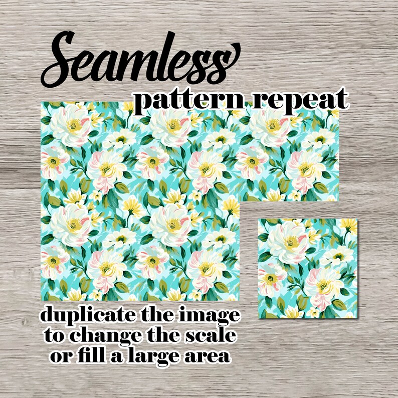 Southern Florals Printable Digital Paper Pack, Seamless Repeat Patterns ...