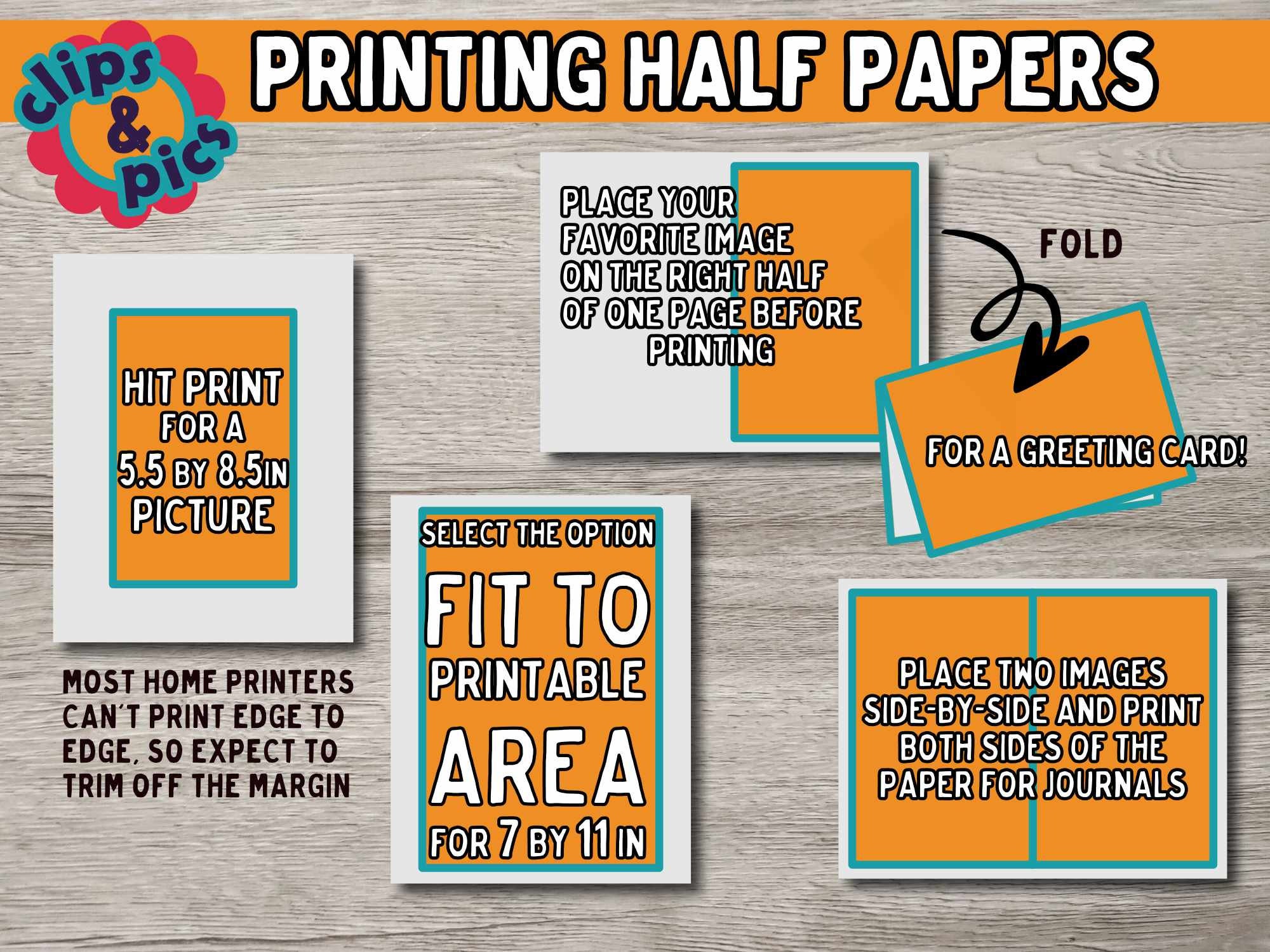 Printable Note Paper 5.5 by 8.5 Inch Pages, Digital Download Notepaper ...