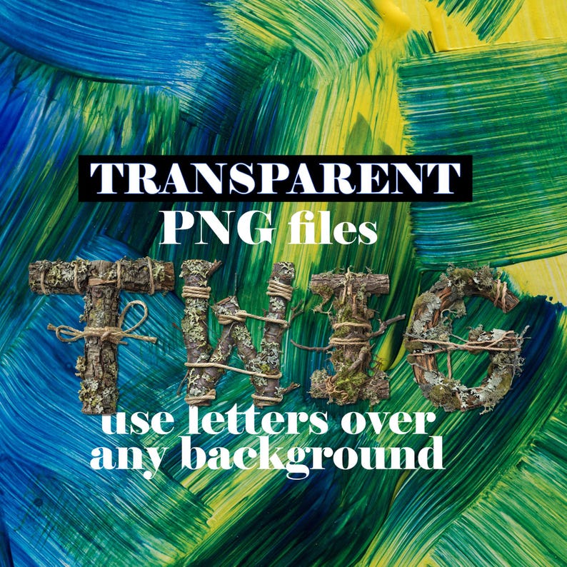 Twig and Twine Letters: Full Alphabet PNG Set on Transparent ...
