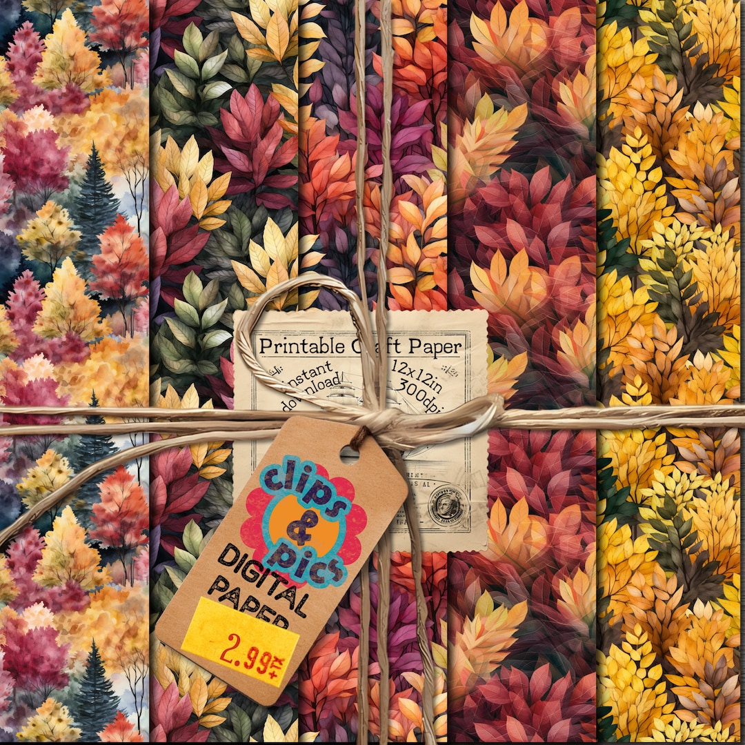 Fall Foliage Digital Paper Pack, Seamless Patterns, Instant Download JPG - Etsy