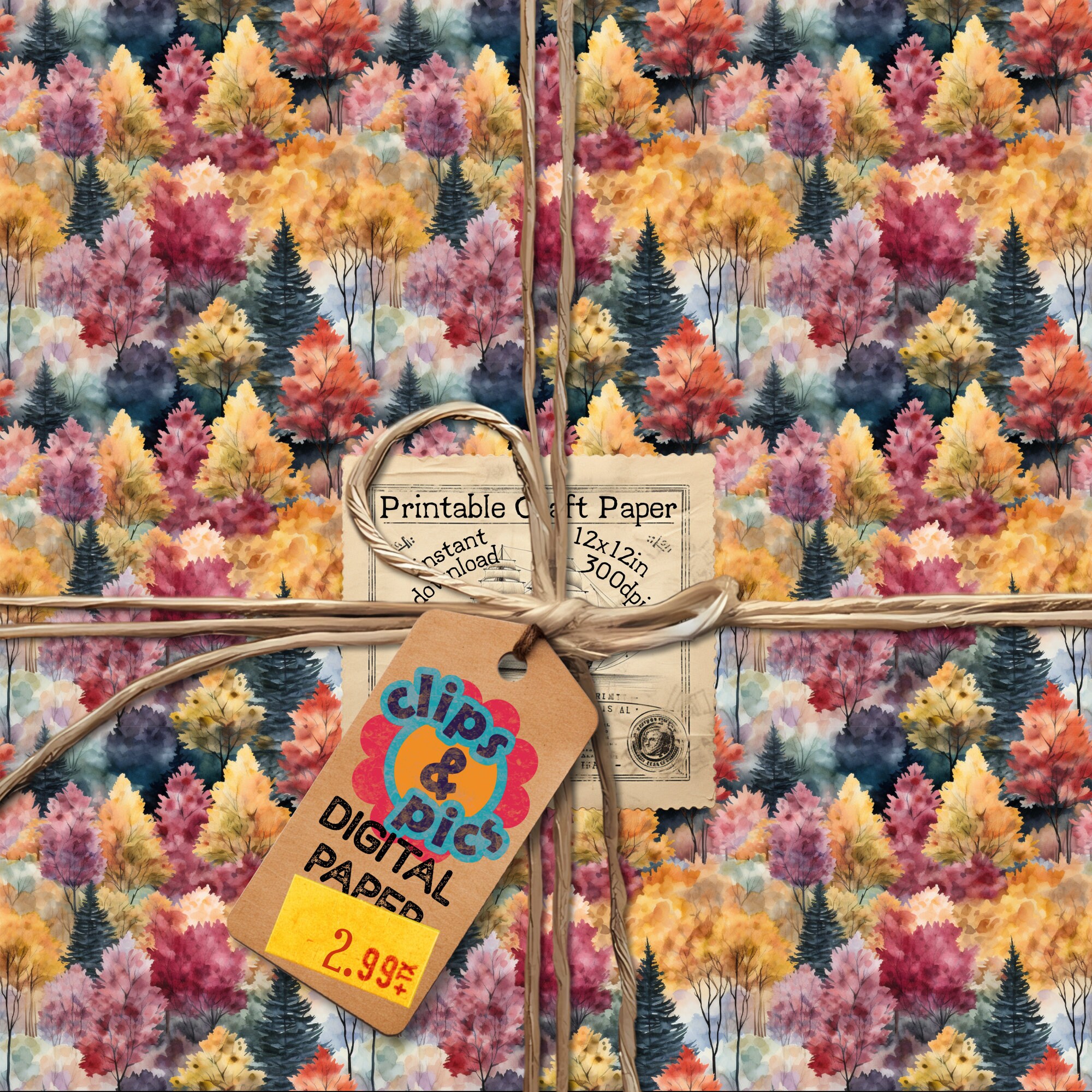 Fall Foliage Digital Paper Pack, Seamless Patterns, Instant Download ...