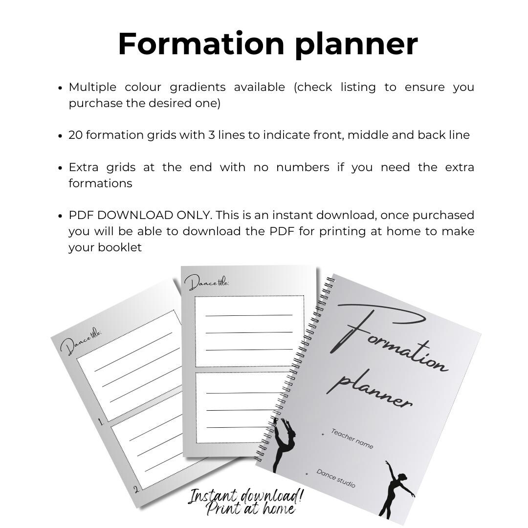 Dance Formation Choreography Planner | Dance Teacher Planning Sheet ...