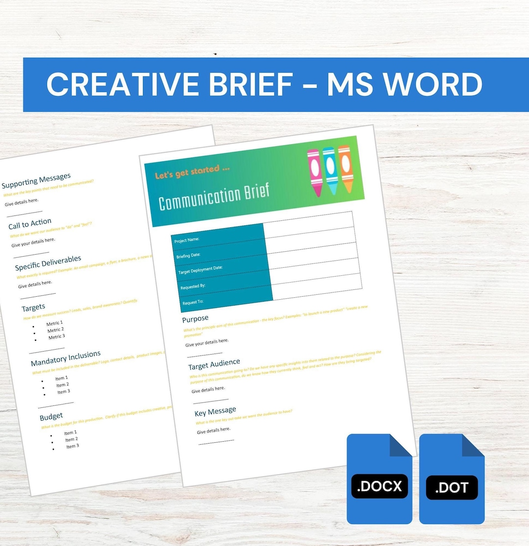 Creative Brief Template - Microsoft Word - Etsy