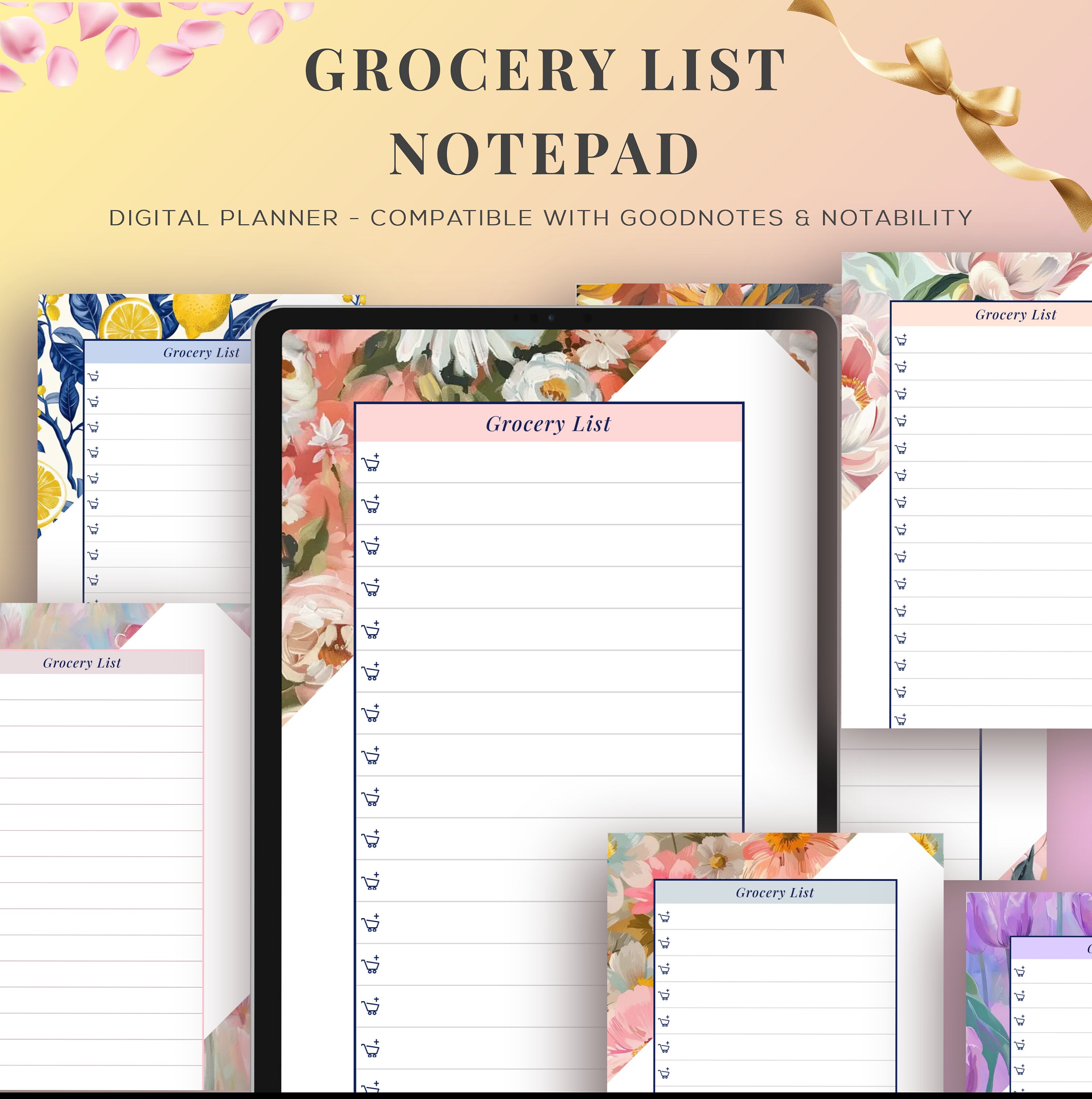 20 Design Grocery List Printable Template, Grocery Planner, Food ...