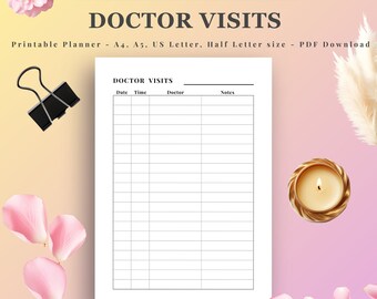 Doctor Visits Tracker Printable Template, Doctor Appointment Log ...