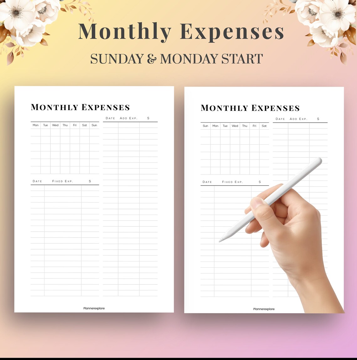Expense Tracker Sticky Notes Budget Planner Spending Tracker Expense ...