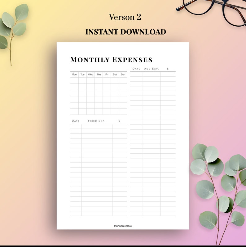 Expense Tracker Sticky Notes Budget Planner Spending Tracker Expense ...