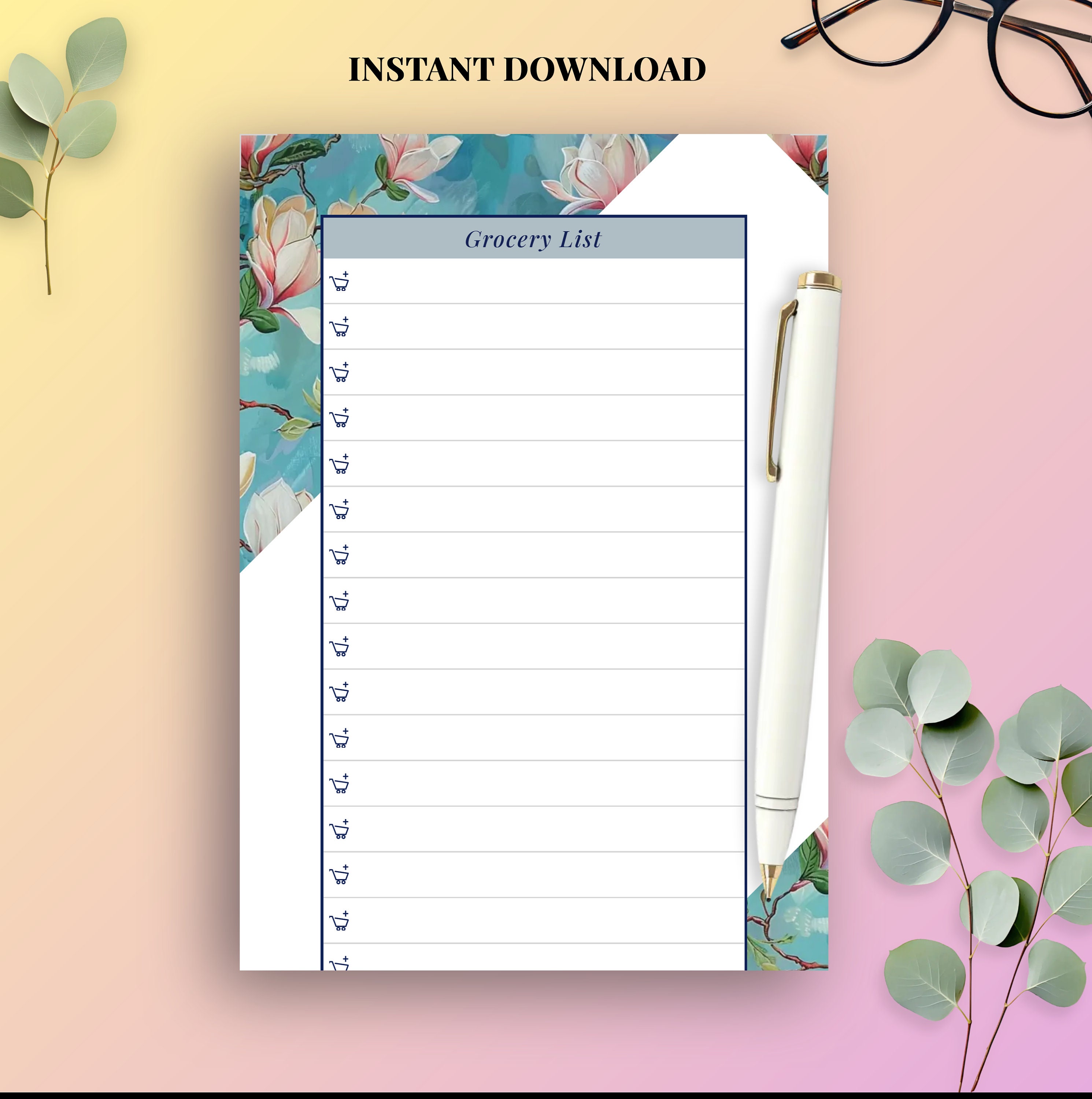 20 Design Grocery List Printable Template, Grocery Planner, Food ...