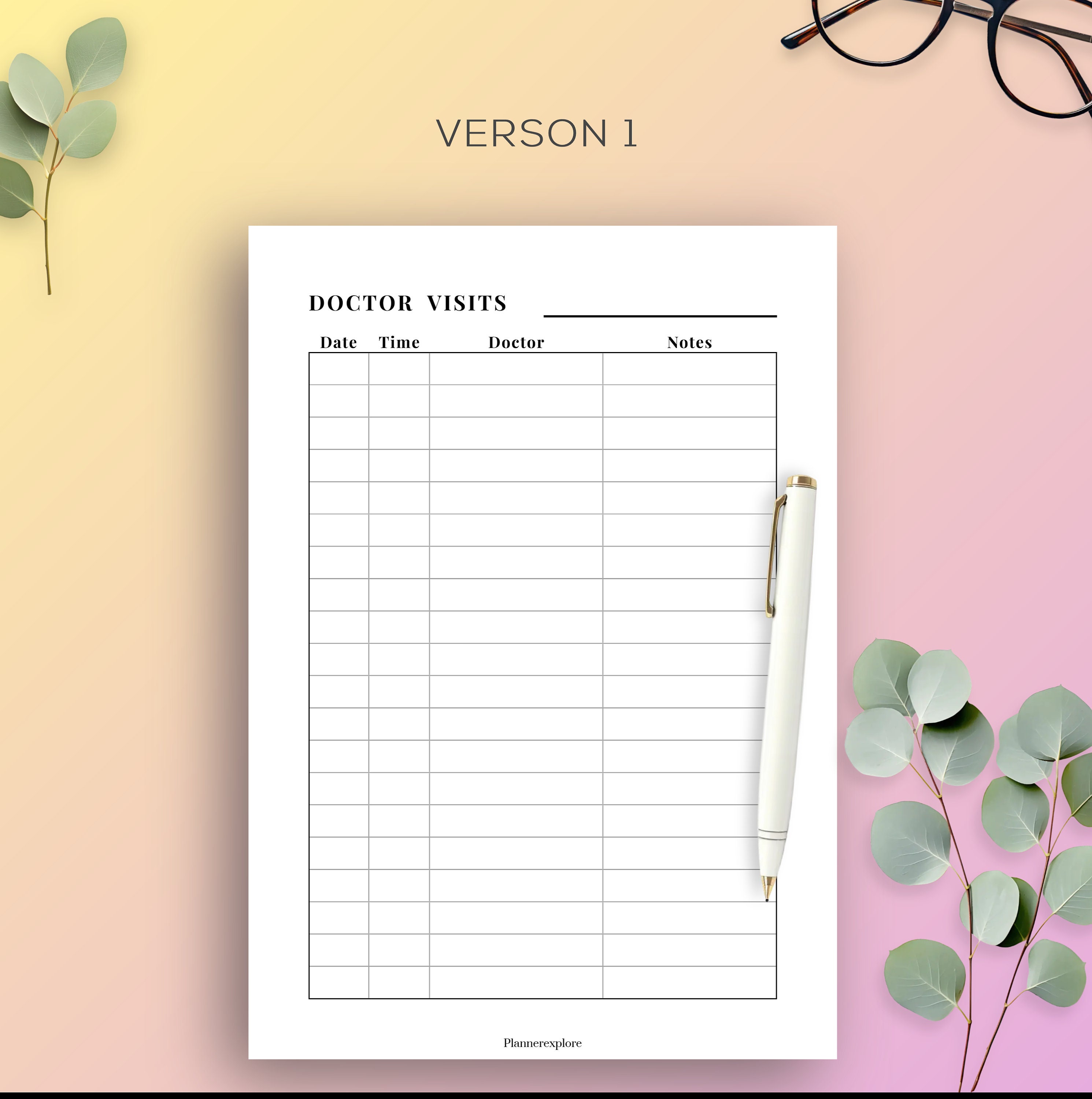 Doctor Visits Tracker Printable Template, Doctor Appointment Log ...