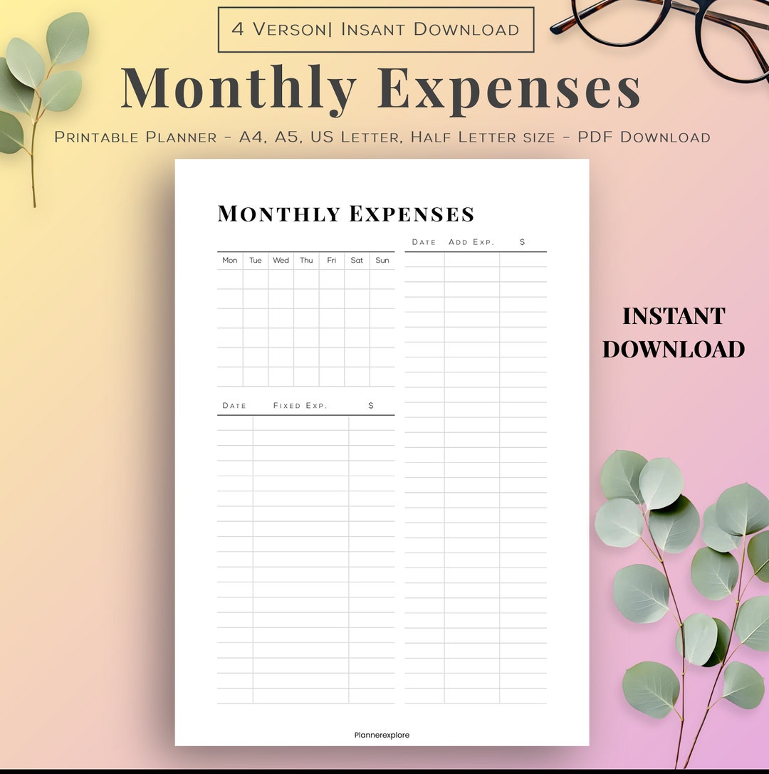 Expense Tracker Sticky Notes Budget Planner Spending Tracker Expense ...