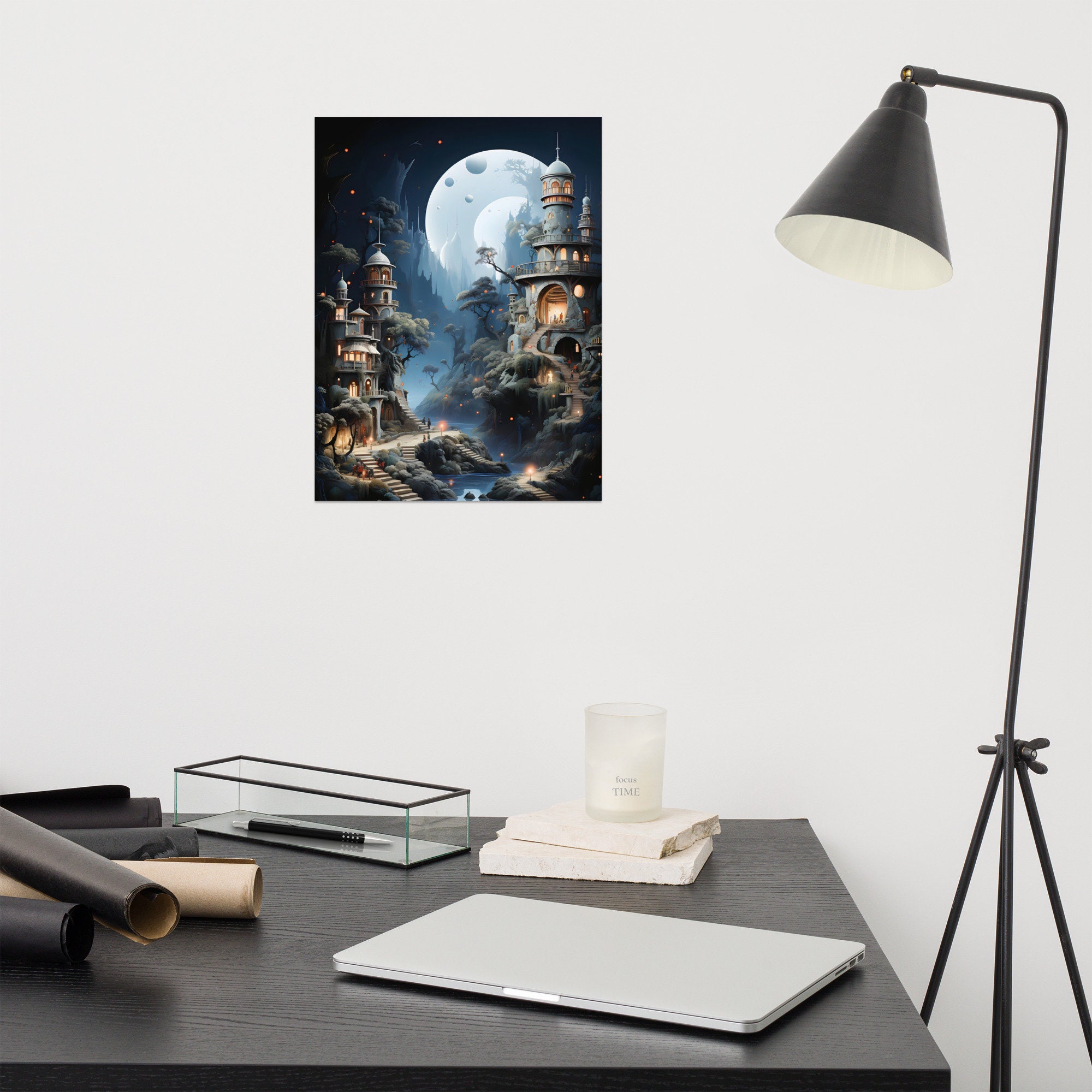 Fantasy Moon Castle Art Print - Etsy