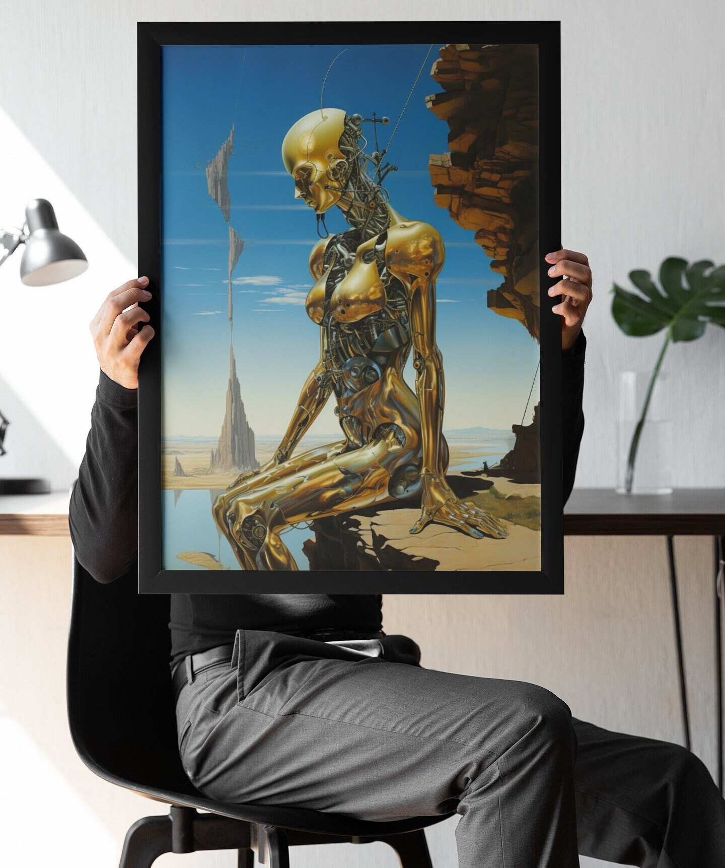 Golden Reflections Surrealism Art Print - Etsy