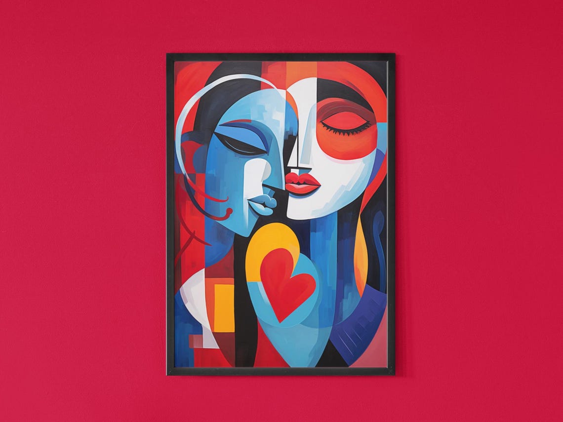 Lovers Intertwined Wall Art Poster - Etsy