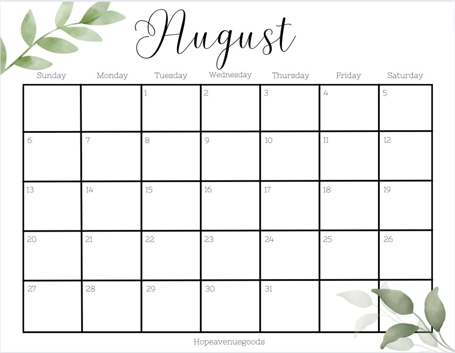 Editable August 2023 July 2024 Calendars - Etsy