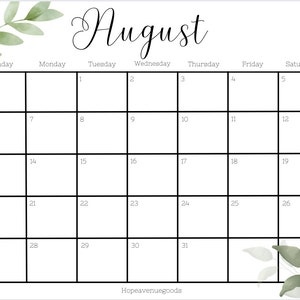 Editable August 2023 July 2024 Calendars - Etsy