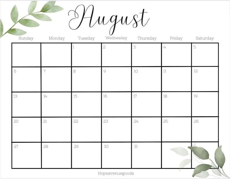 Editable August 2023 July 2024 Calendars - Etsy