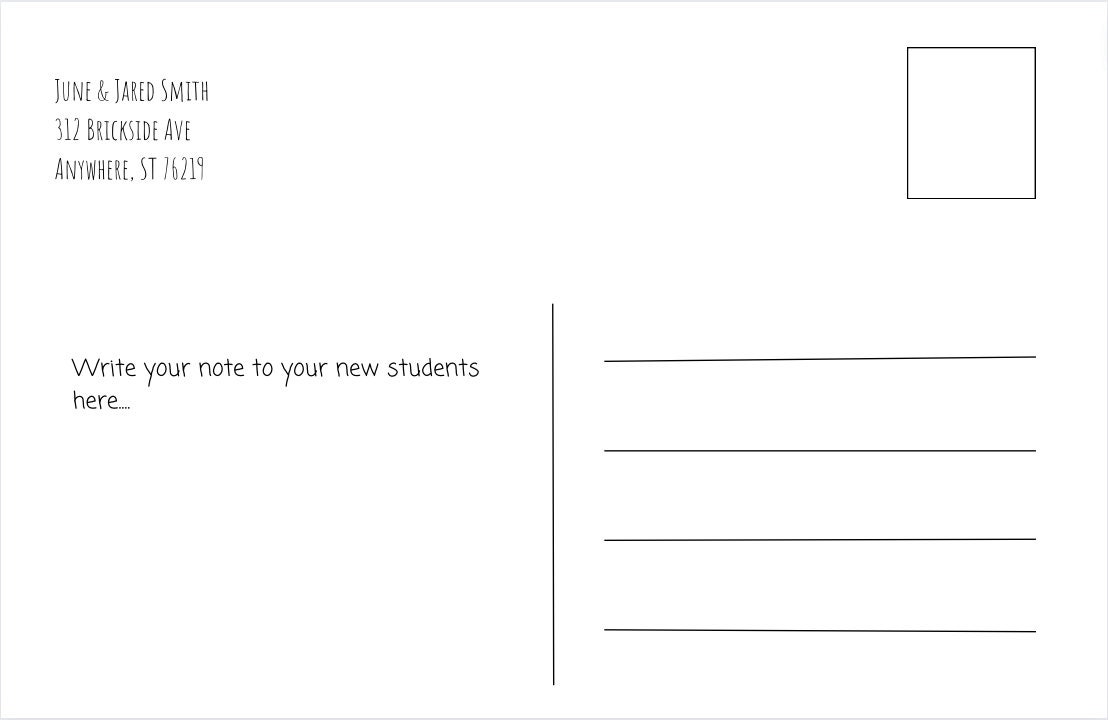 Editable Back to School Postcard for Students - Etsy