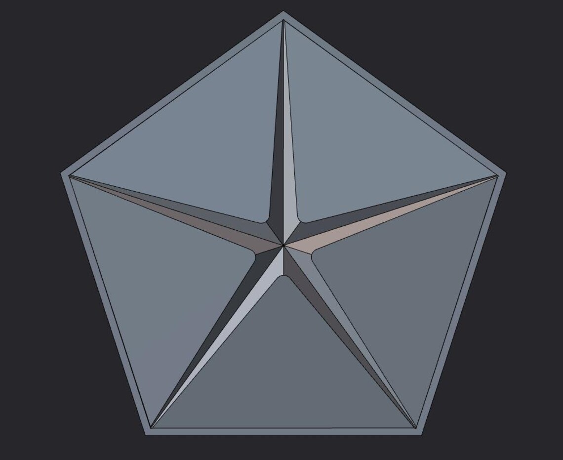 Chrysler Pentastar Emblem 3D Model - Etsy