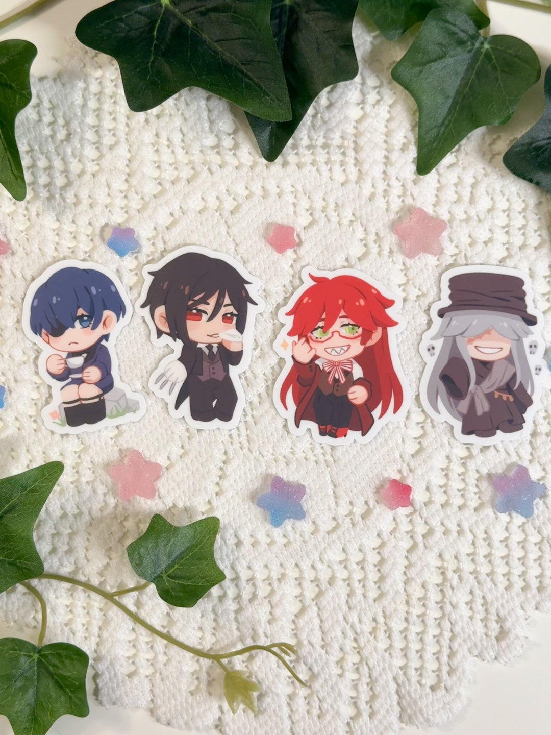 Black Butler Stickers Kuroshitsuji Ciel, Sebastian, Grell, Undertaker ...