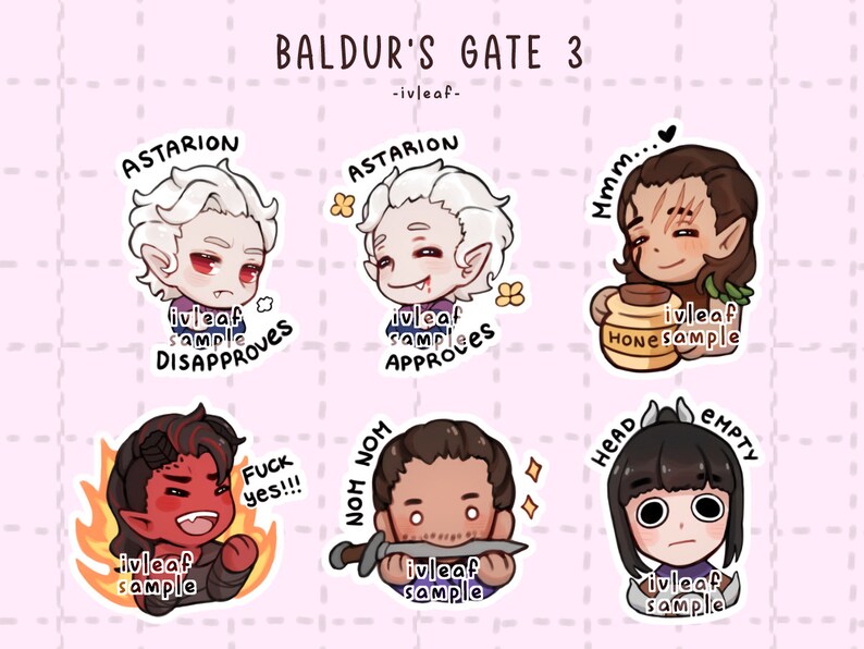 Baldurs Gate 3 Stickers BG3 Astarion Karlach Halsin - Etsy Canada