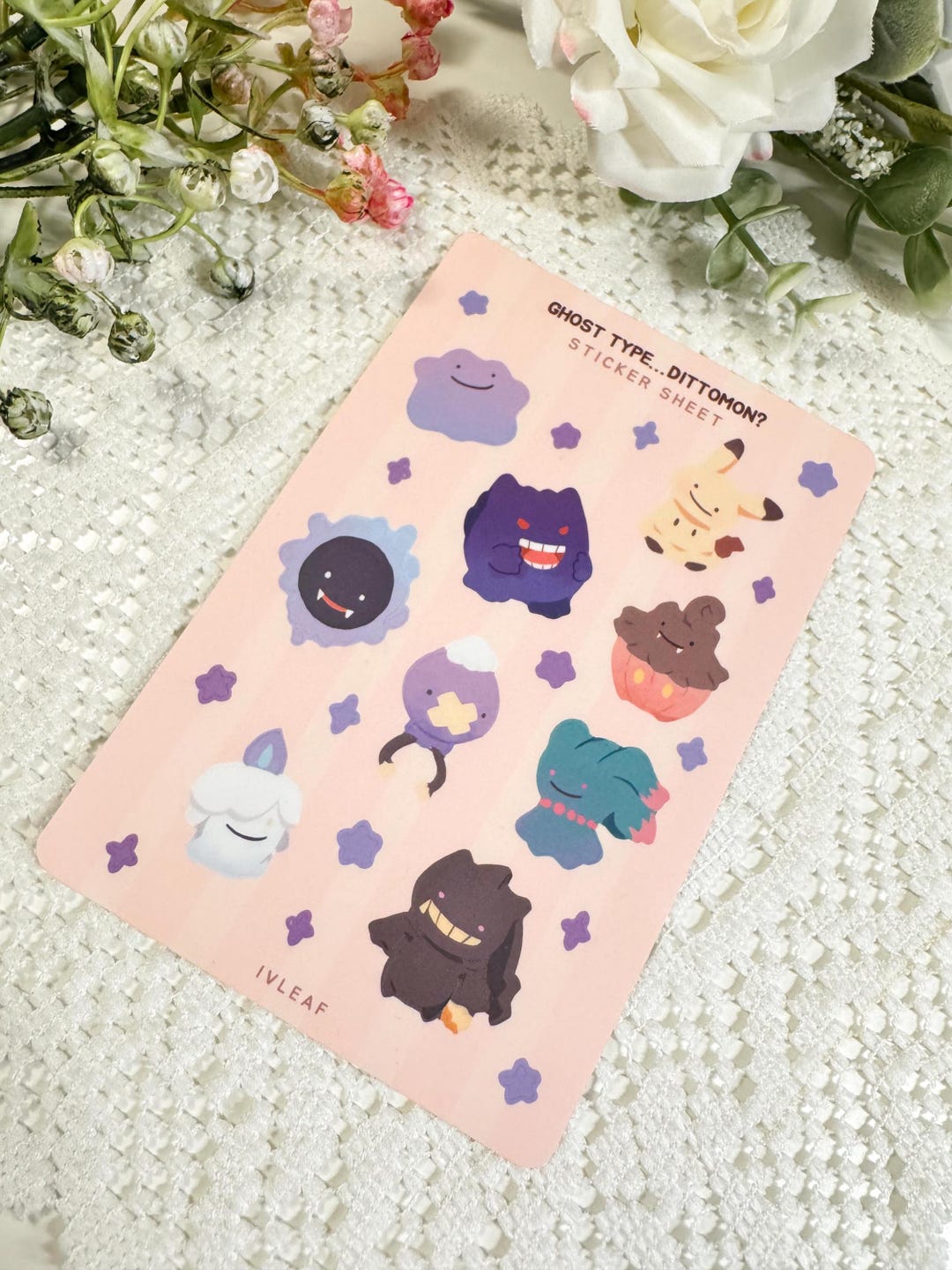 Ghost Type Ditto Pokemon Sticker Sheet Stationary Bujo Planner Stickers ...
